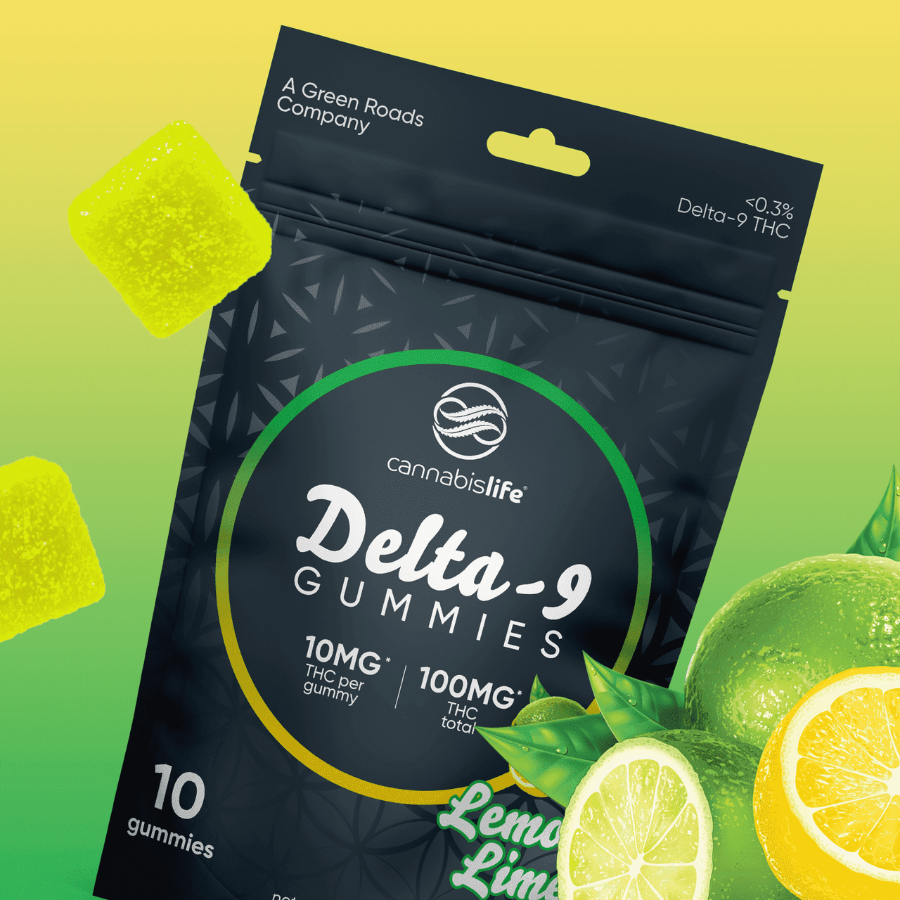 Lemon Lime Delta-9 Gummies - 10ct - PharmaCBD
